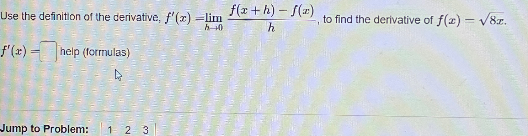 Solved Use the definition of the derivative, | Chegg.com