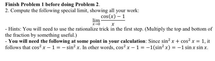 Solved Finish Problem 1 before doing Problem 2. 2. Compute | Chegg.com