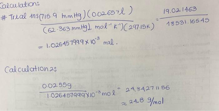 Solved Table 1: Molar mass (g/mol) of magnesium metal Trial | Chegg.com