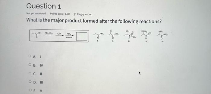 Solved Notyet ancwered Points out of 1.00 P Flagquestion | Chegg.com