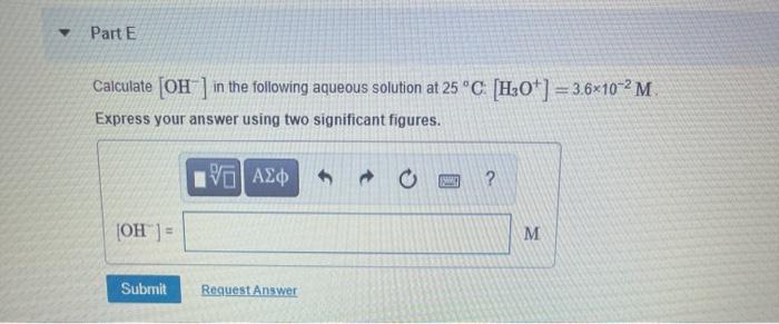 Solved Calculate [OH-] in the following aqueous solution at | Chegg.com