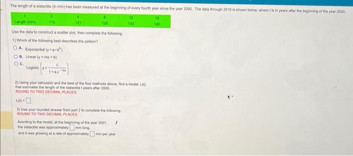 Solved Use the data to construet a scather plot, then | Chegg.com