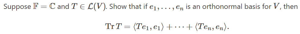 Solved Suppose F=C ﻿and TinL(V). ﻿Show that if e1,dots,en | Chegg.com