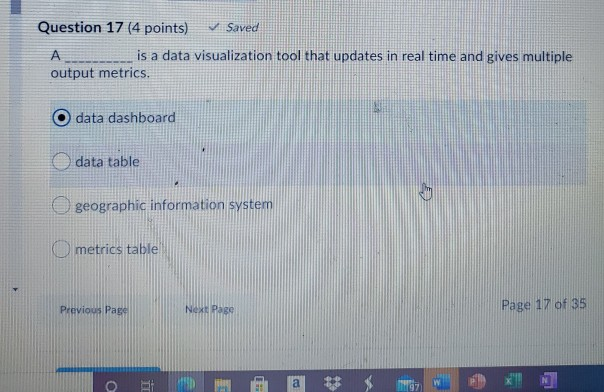 Solved Question 17 (4 points) Saved A is a data | Chegg.com