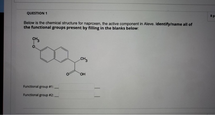 Solved QUESTION 1 Below is the chemical structure for | Chegg.com