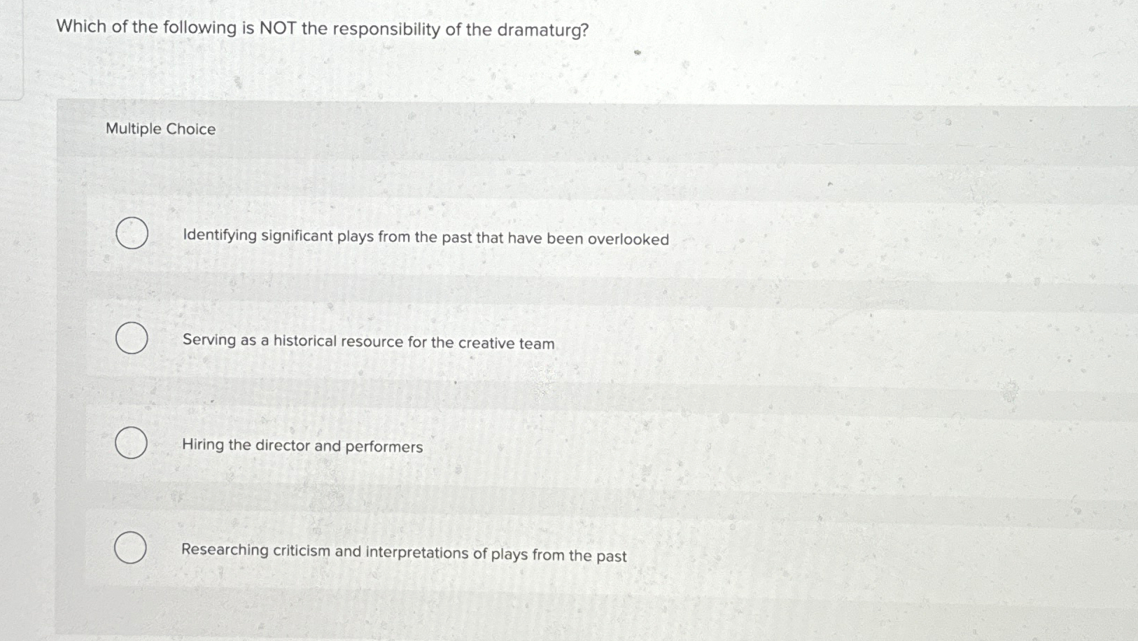 Solved Which of the following is NOT the responsibility of | Chegg.com