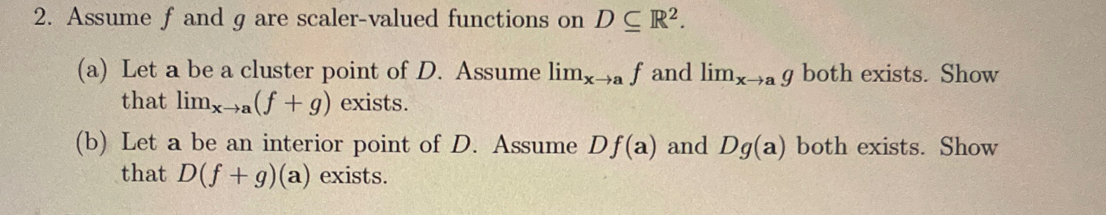 Solved Assume f and g are scaler-valued functions on | Chegg.com Solved Assume f and g are scaler-valued functions on | Chegg.com