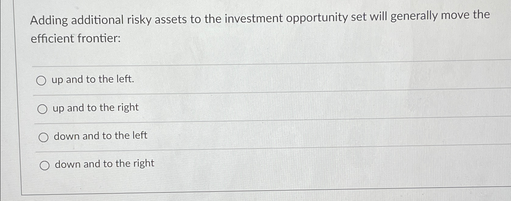 Solved Adding additional risky assets to the investment | Chegg.com
