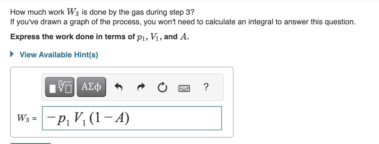 Solved How much work W3 ﻿is done by the gas during step | Chegg.com