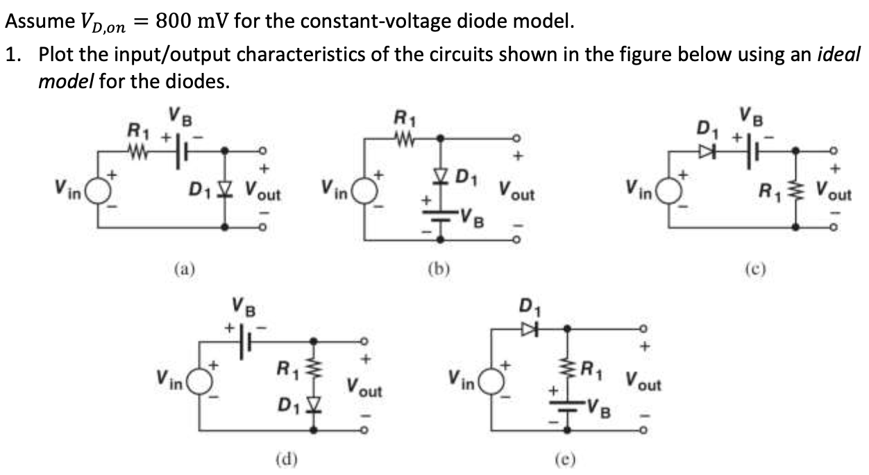 Assume V_(D,on)=800mV for the constant-voltage diode | Chegg.com