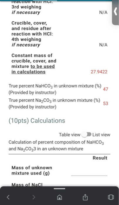 Solved Analysis Gravimetric Analysis of a Two-Component | Chegg.com
