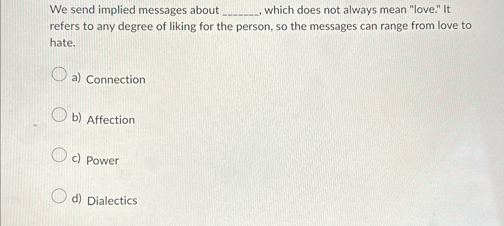 Solved We send implied messages about which does not always | Chegg.com