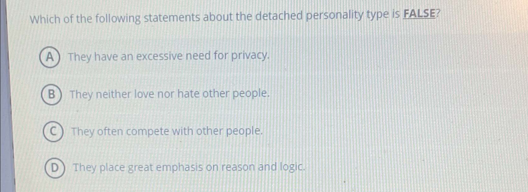 Solved Which of the following statements about the detached | Chegg.com