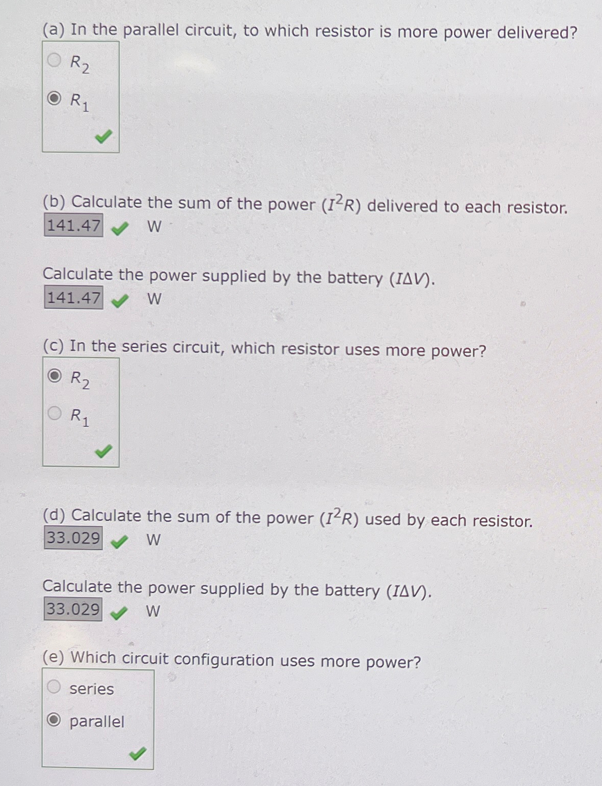 Solved (a) ﻿In the parallel circuit, to which resistor is | Chegg.com