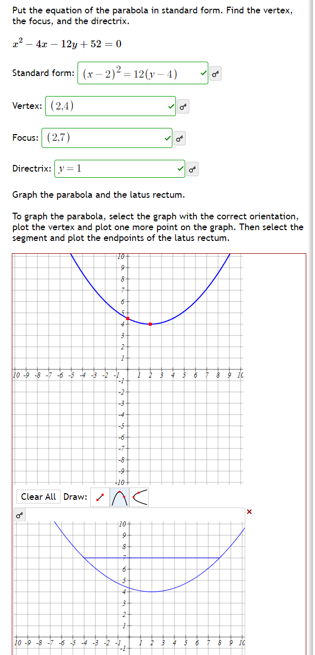 Solved Put the equation of the parabola in standard form. | Chegg.com