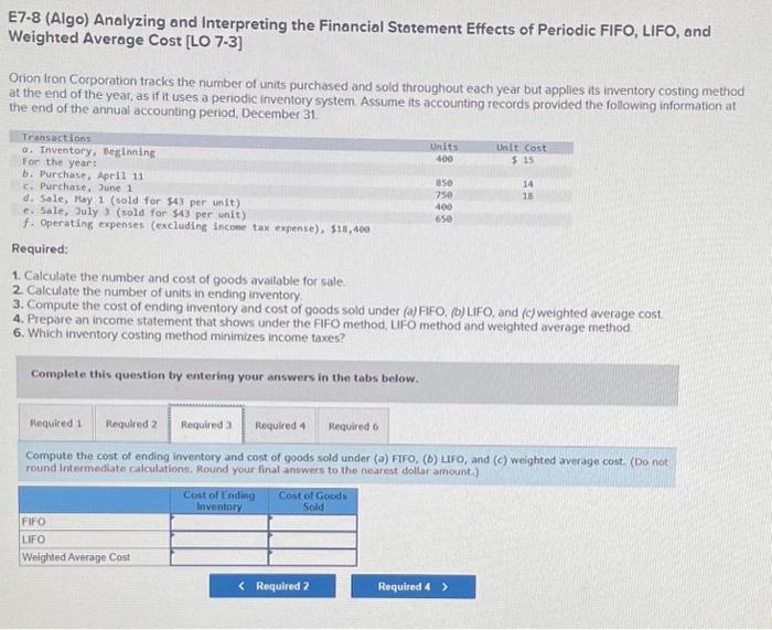Solved E7-8 (Algo) Analyzing and Interpreting the Financial | Chegg.com