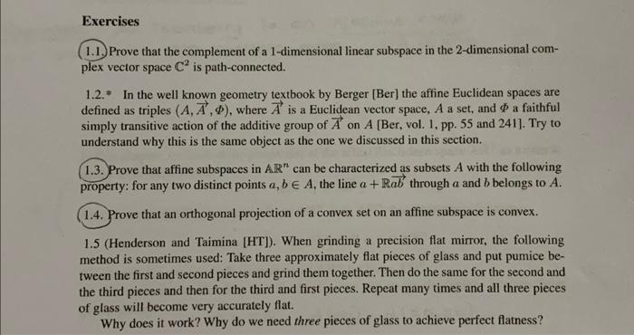 Solved 1.1. Prove that the complement of a 1-dimensional | Chegg.com