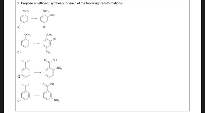 Solved 2. Propose an efficient synthesis for each of the | Chegg.com