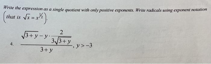 Solved Write the expression as a single quotient with only | Chegg.com