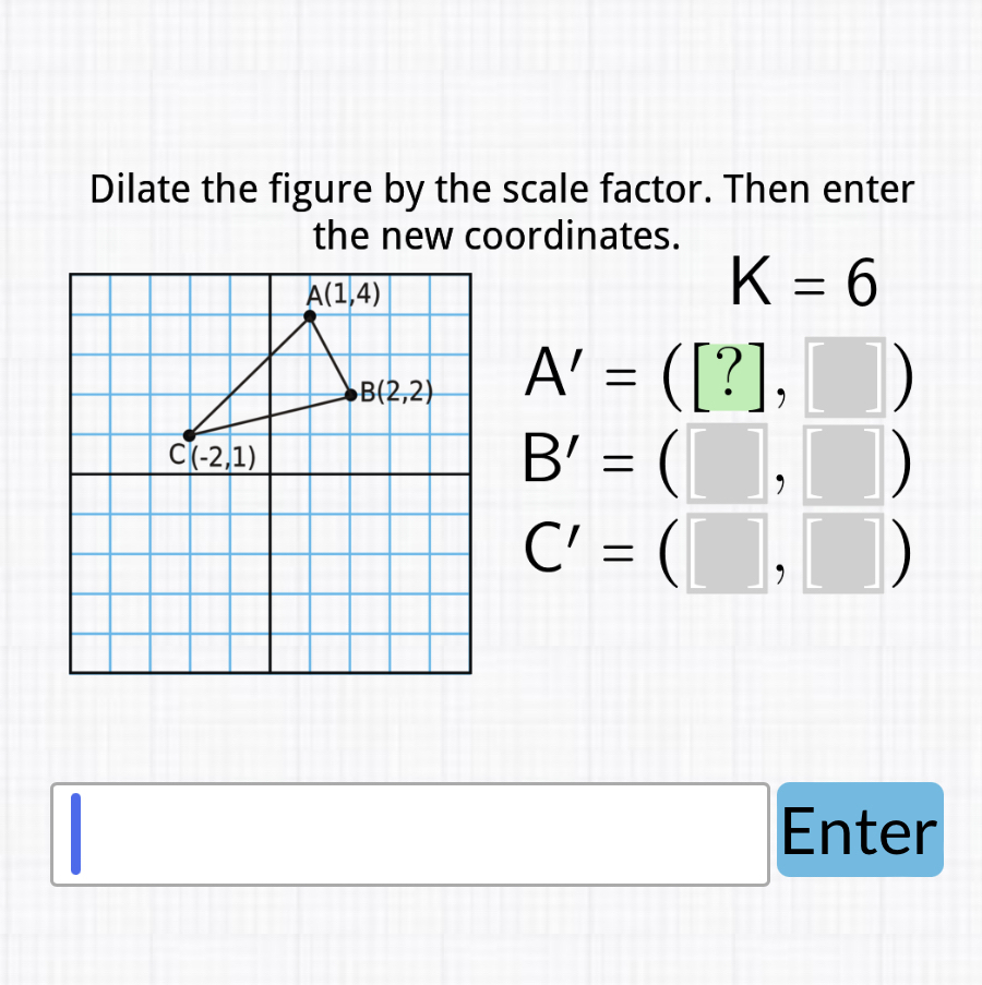 Solved Dilate the figure by the scale factor. Then enter the | Chegg.com