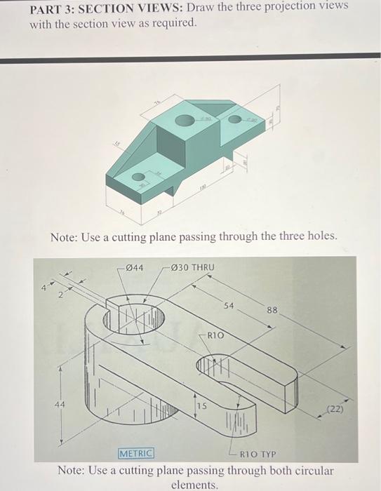Practice Problems PART 1: ORTHOGRAPHIC PROJECTIONS: | Chegg.com