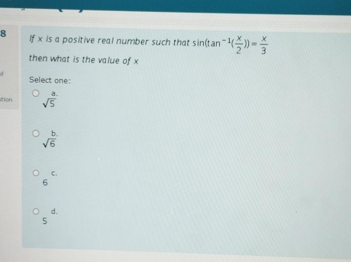 Solved 8 ﻿If x ﻿is a positive real number such that | Chegg.com