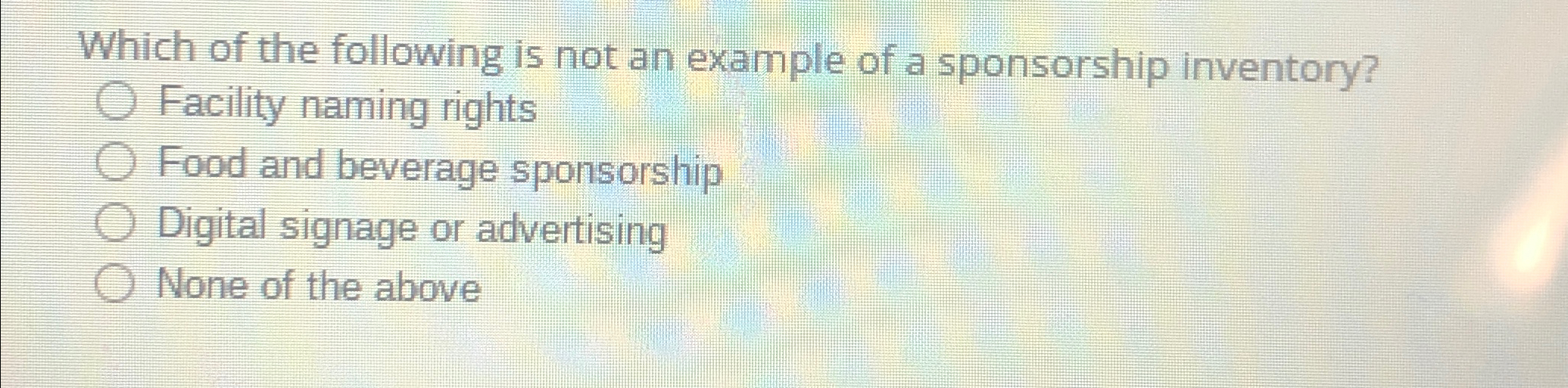 Solved Which of the following is not an example of a | Chegg.com
