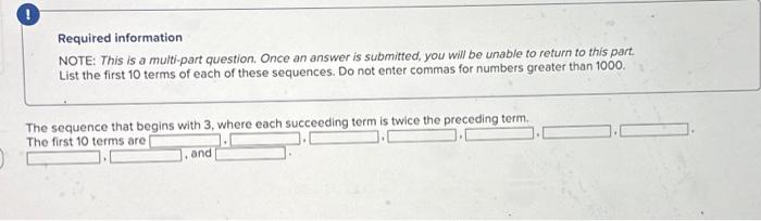 Solved Required information NOTE: This is a multi-part | Chegg.com