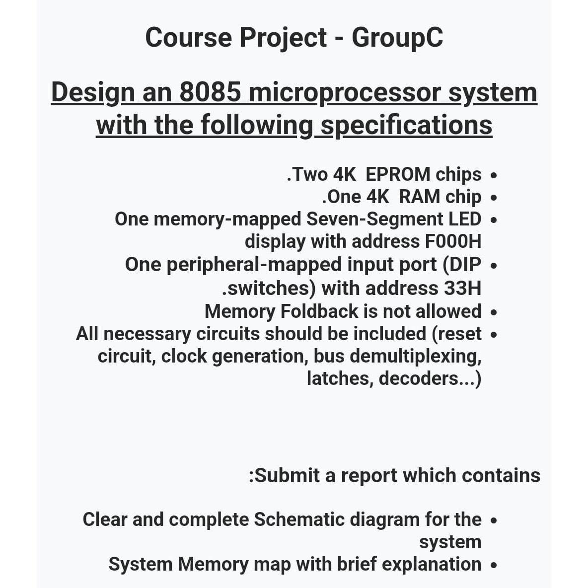 Solved hat is required is the design of an 8085 | Chegg.com