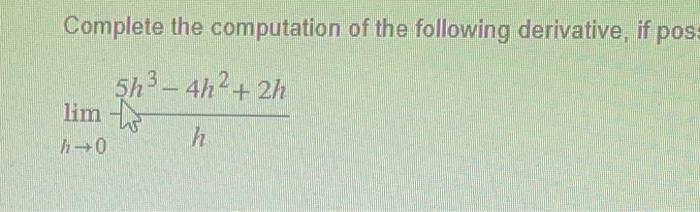 Solved Complete the computation of the following derivative, | Chegg.com