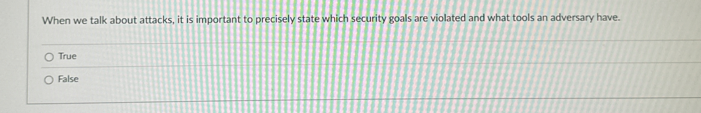 Solved When we talk about attacks, it is important to | Chegg.com