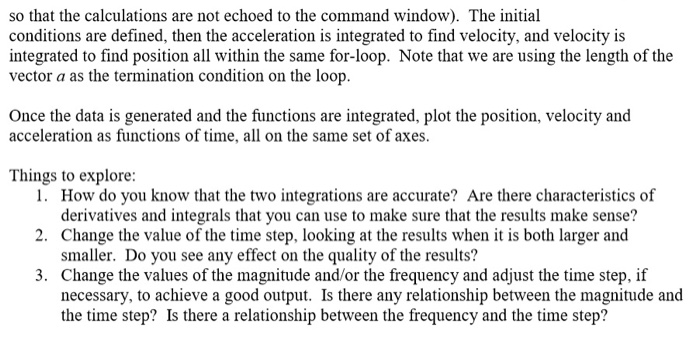 Solved MATLAB Listing 1 % Numerical integration using the | Chegg.com