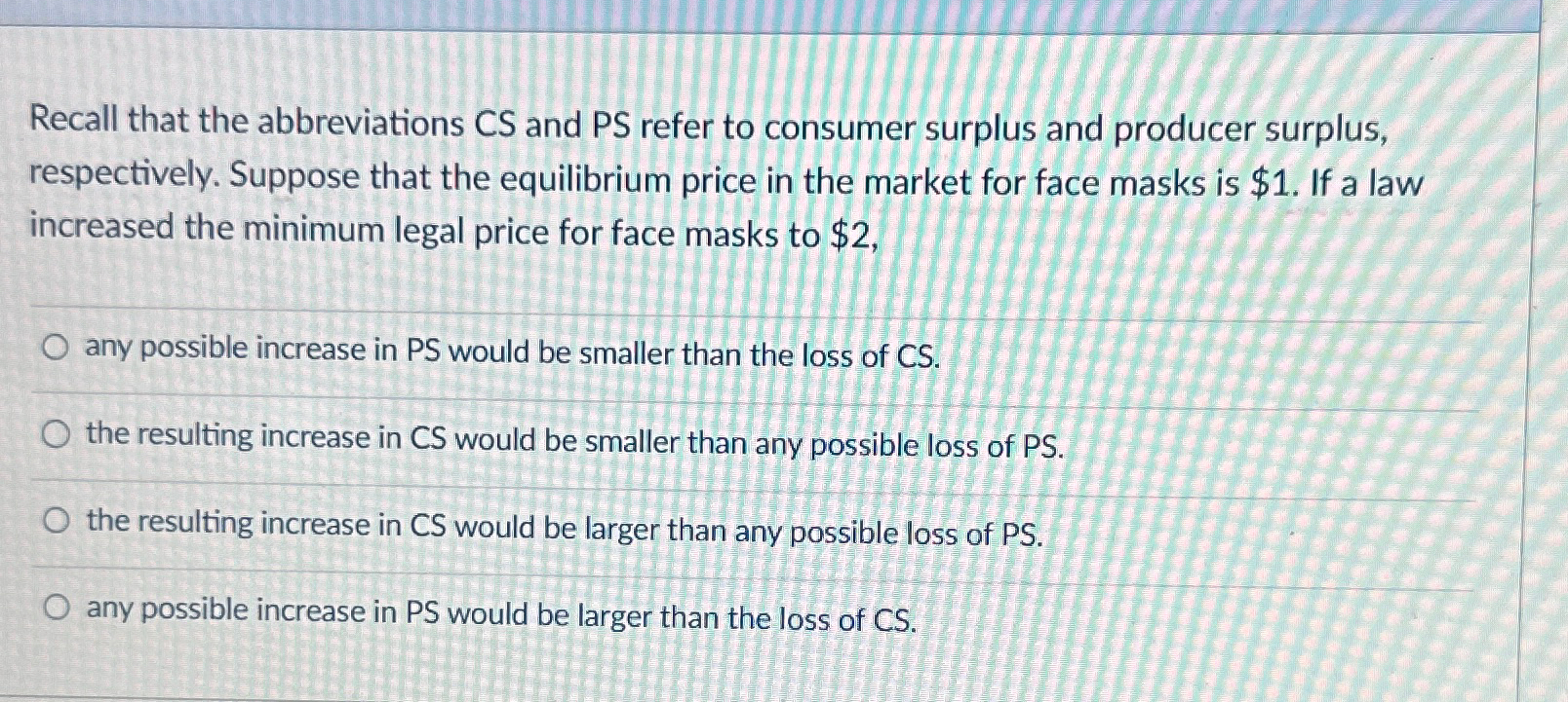Solved Recall that the abbreviations CS and PS refer to | Chegg.com