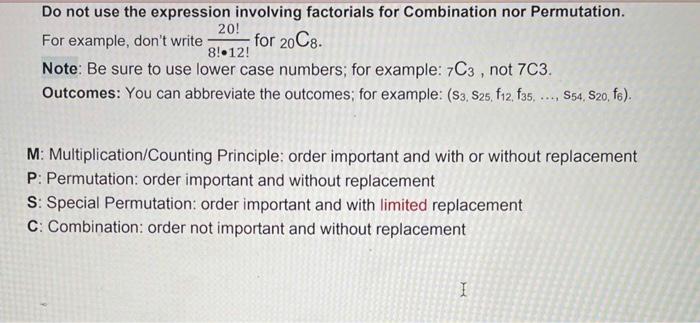 Solved Do not use the expression involving factorials for | Chegg.com