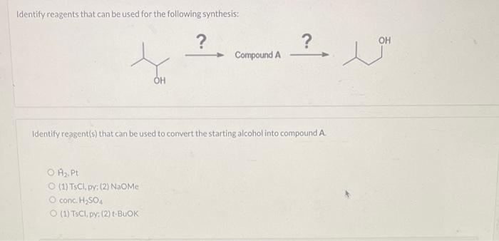 Solved Identify reagents that can be used for the following | Chegg.com