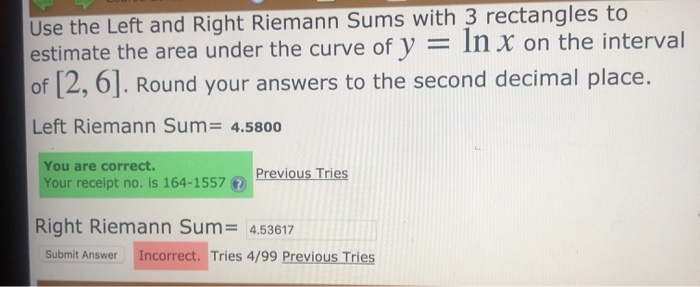Solved Use the Left and Right Riemann Sums with 3 rectangles | Chegg.com