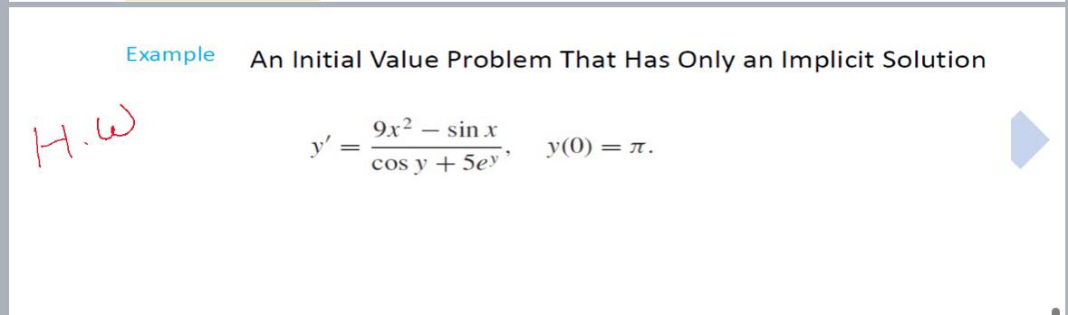 Solved Example An Initial Value Problem That Has Only an | Chegg.com