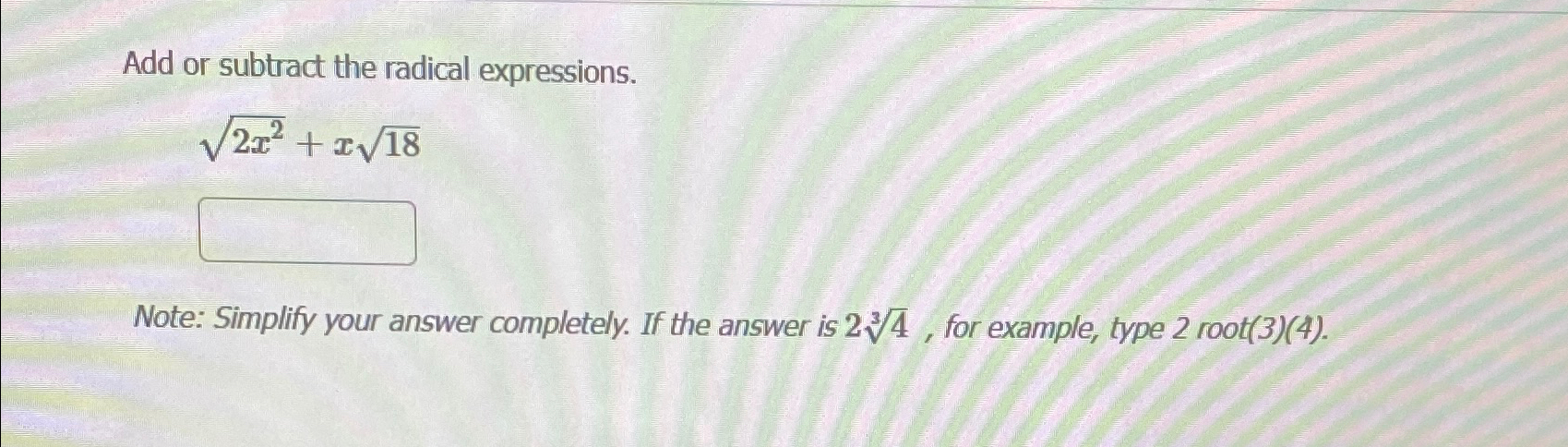 Solved Add or subtract the radical | Chegg.com