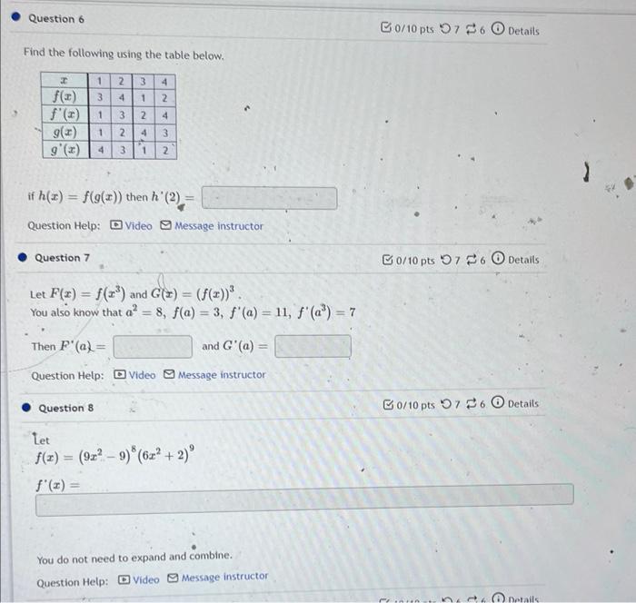 Solved letf(x)=5x2−8x+7+6x You do not need to combine. | Chegg.com