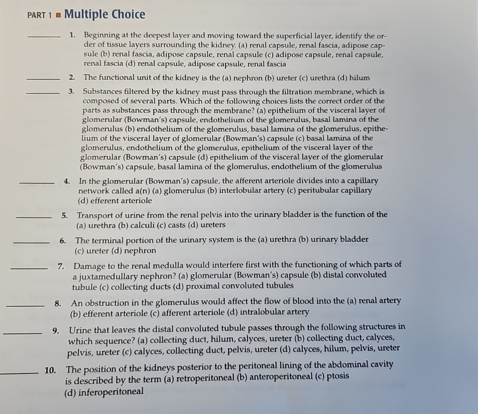Solved PART 1 ﻿Multiple ChoiceBeginning at the deepest layer | Chegg.com