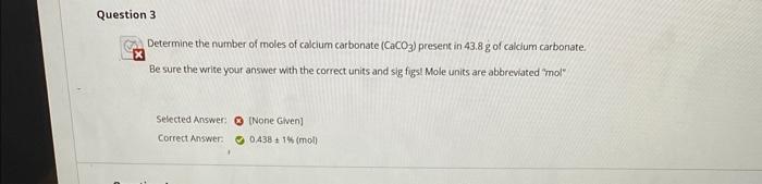 Solved Determine the number of moles of calcium carbonate | Chegg.com