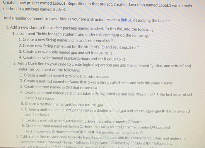 Solved eate a new project named Lab6L1: Repetition. In that | Chegg.com