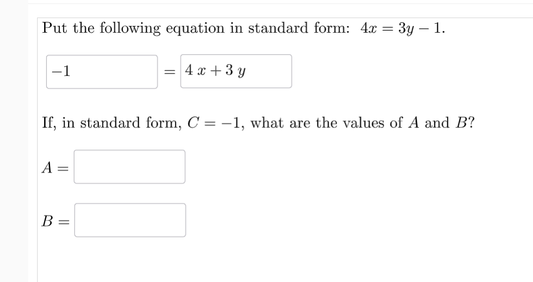 Solved Put the following equation in ﻿standard form: | Chegg.com