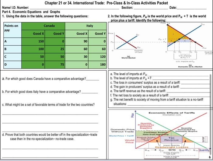 Solved Chapter 21 or 34 . International Trade: Pre-Class \& | Chegg.com