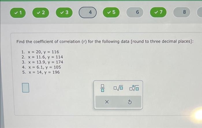 Solved Find the coefficient of correlation ( r ) for the | Chegg.com