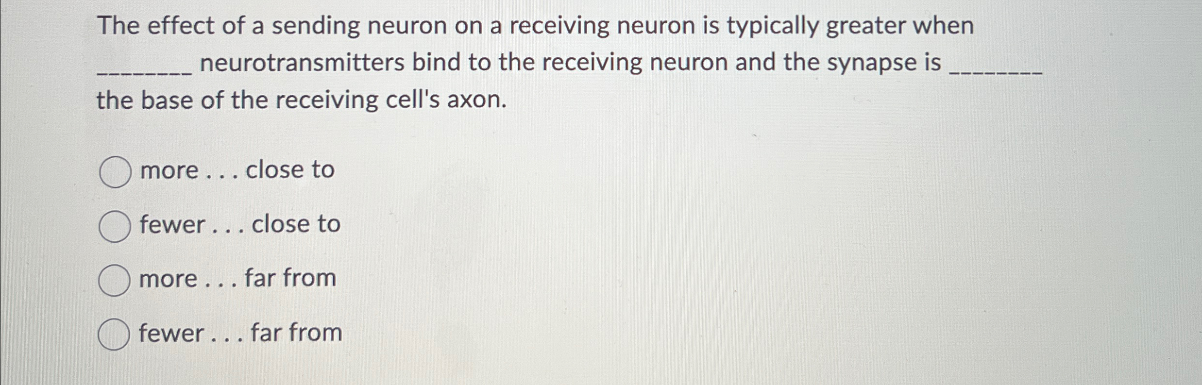 The effect of a sending neuron on a receiving neuron | Chegg.com