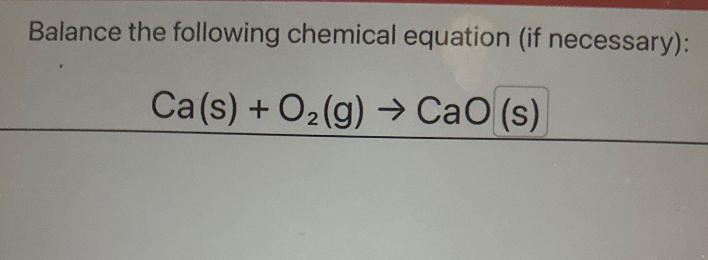 Solved Balance the following chemical equation (if | Chegg.com