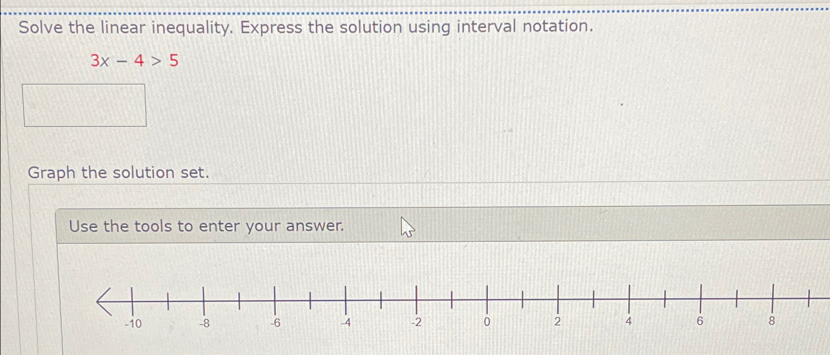Solved Solve the linear inequality. Express the solution | Chegg.com