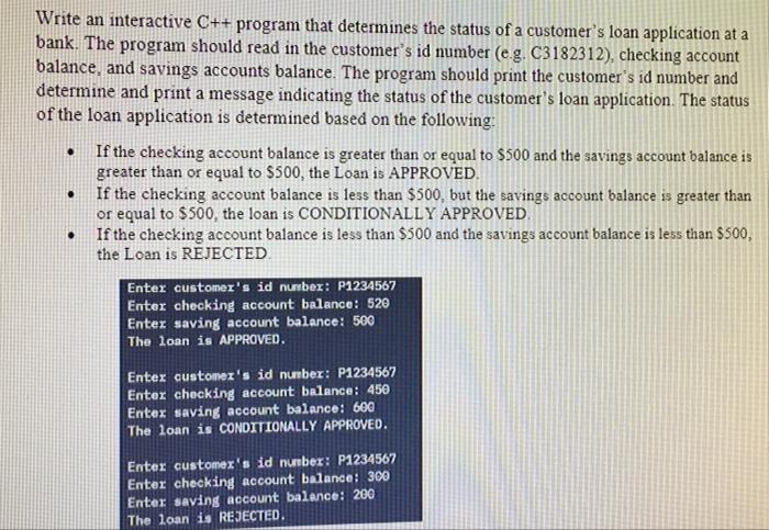 Solved Write an interactive C++ program that determines the | Chegg.com