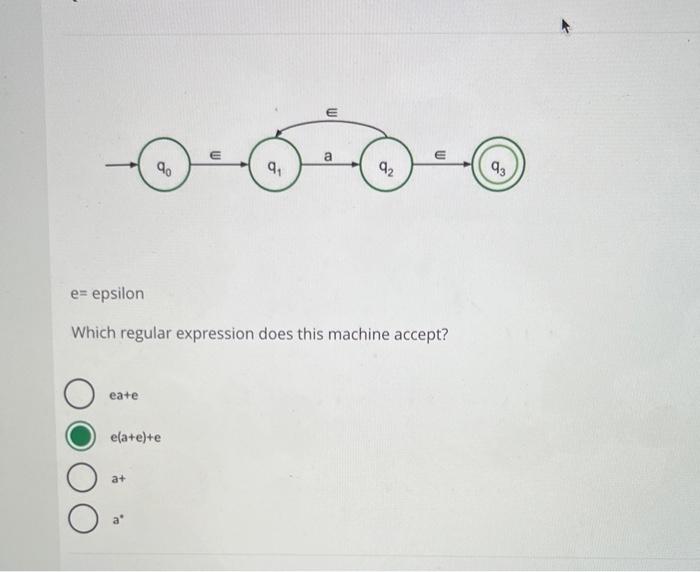 Solved e= epsilon Which regular expression does this machine | Chegg.com